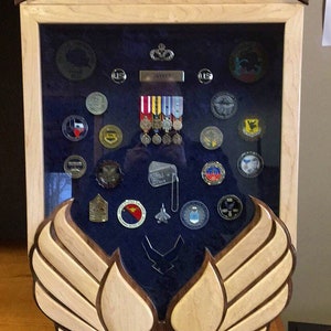 Heritage Air Force Retirement Shadow Box, Wall Hanging, Wood, Office ...