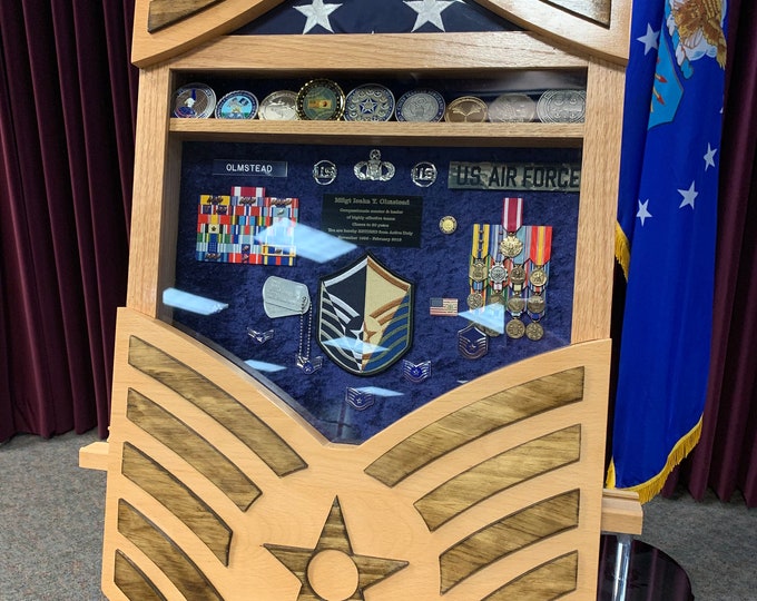 Air Force Stripes Retirement Shadow Box (medium) - Etsy