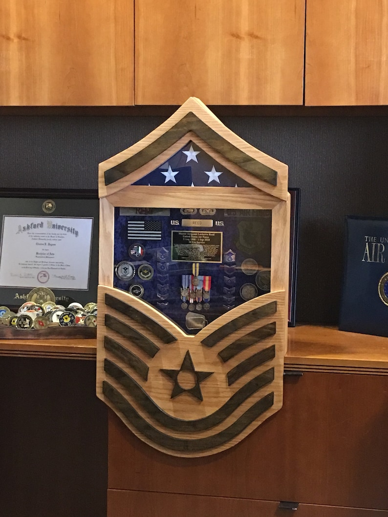 Air Force Stripes blue and Silver Retirement Shadow Box - Etsy