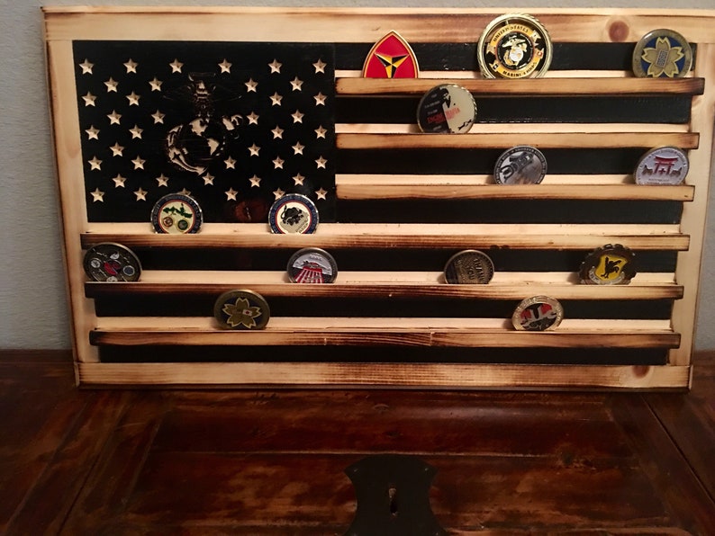 American Flag Wall Hanging 40 Coin Rack Medium Marine - Etsy
