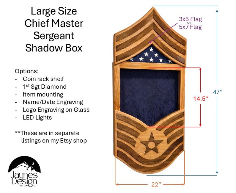 Custom Air Force Chief Master Sergeant Retirement Shadow Box ...