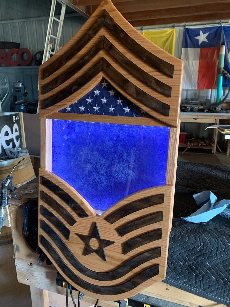 Custom Air Force Chief Master Sergeant Retirement Shadow Box ...