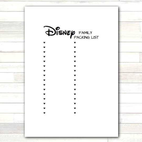 Disney Vacation Family Packing List Bullet Journal Planner Agenda ...