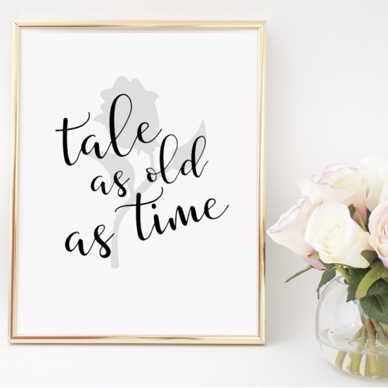 Tale as Old as Time Beauty and the Beast Disney Home Decor Poster ...