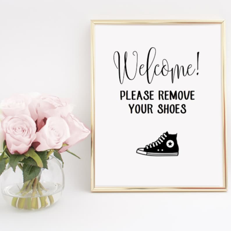 Please Remove Your Shoes Converse Sneakers Sign Home Decor Printable ...
