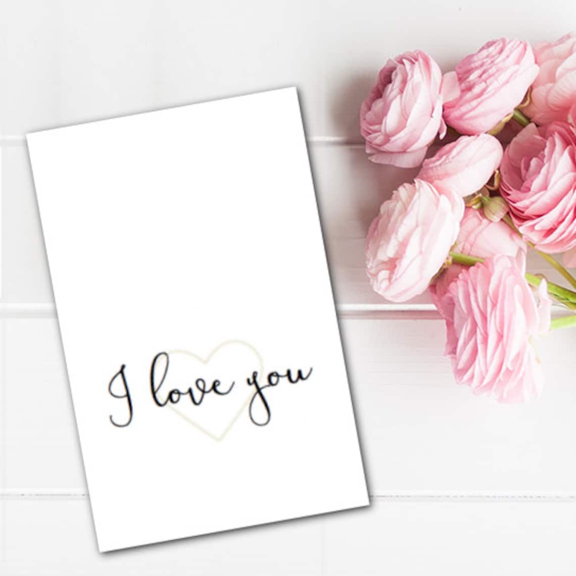 Greeting Card I Love You Printable Valentine Last Minute Instant ...
