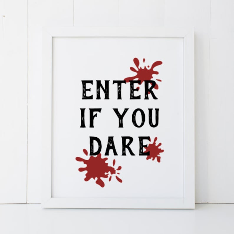 Enter If You Dare Scary Door Sign Haunted House Happy Halloween ...