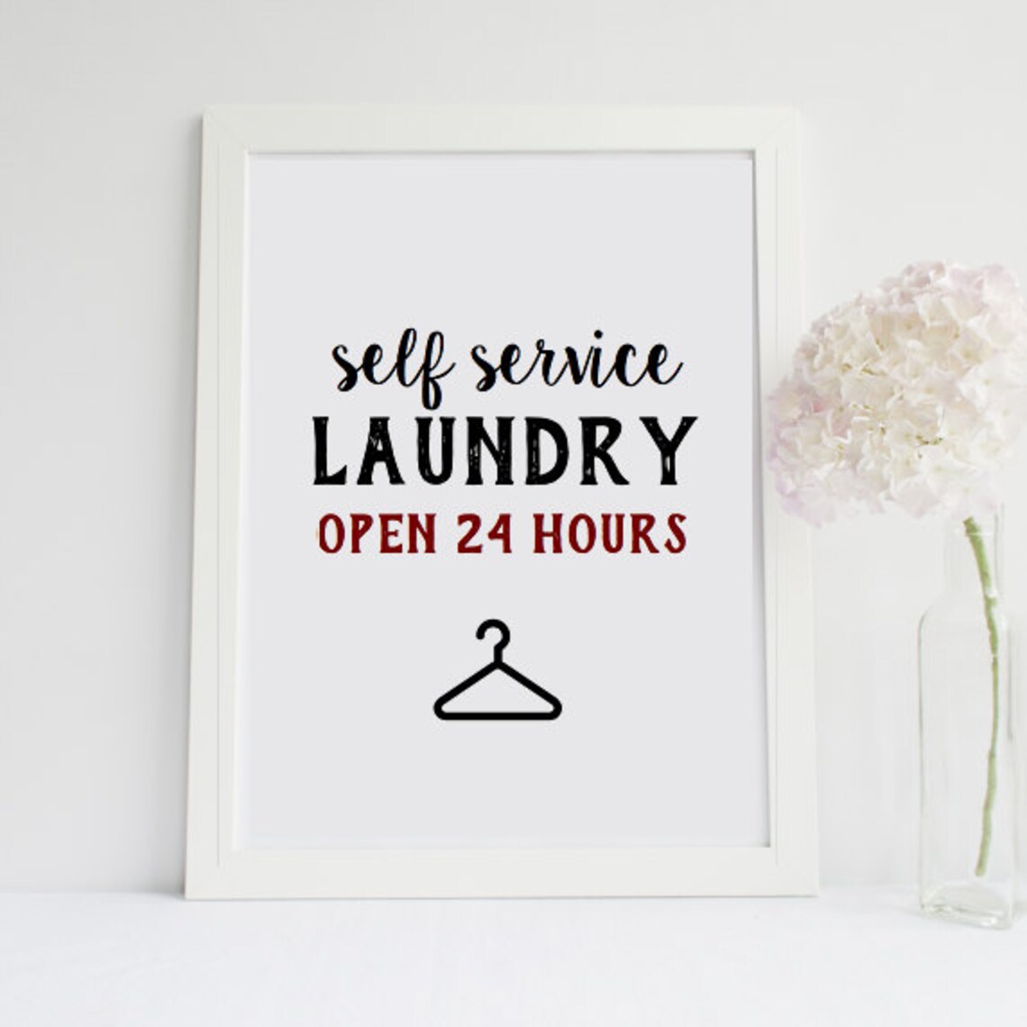 Self Service Laundry Open 24 Hours Home Decor Printable Wall - Etsy