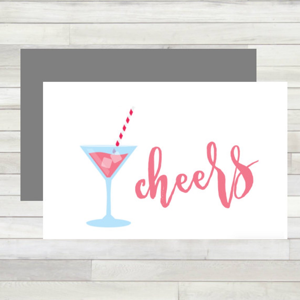 Greeting Card Cheers Printable Instant Download Last Minute DIY - Etsy