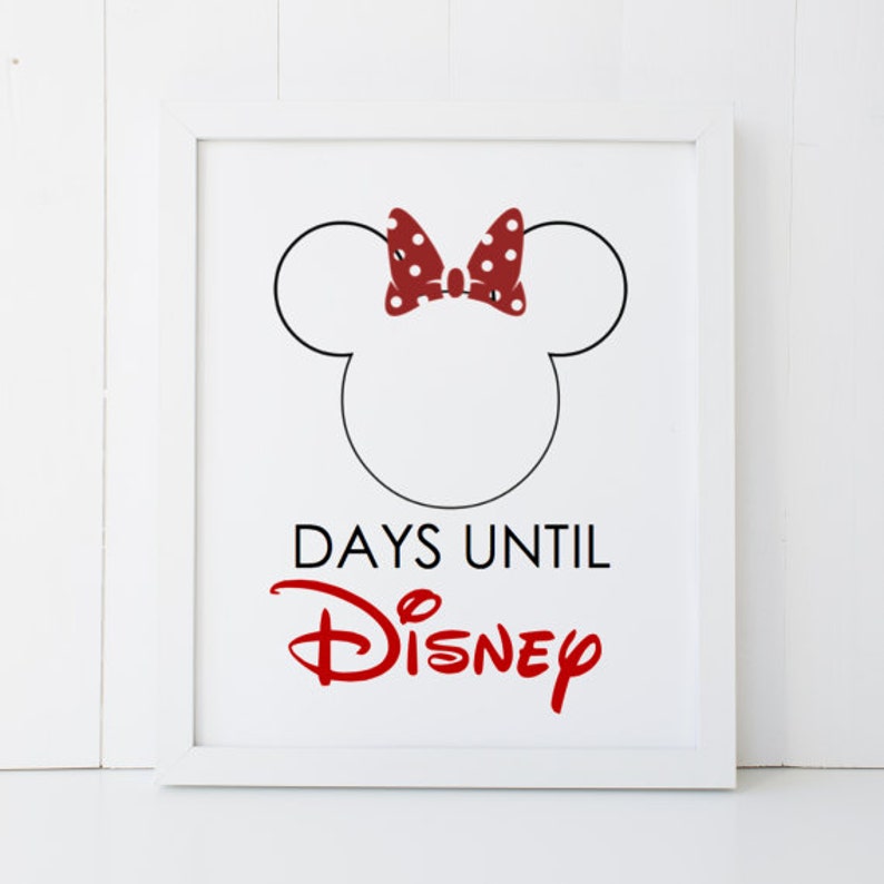 Disney Vacation Days Until Countdown Disneyland Disney World - Etsy
