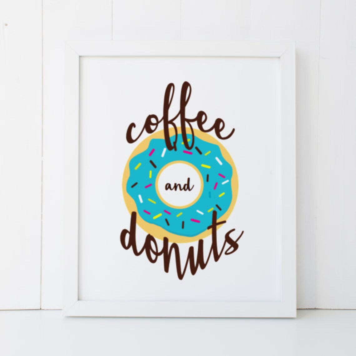 Coffee and Donuts Kitchen Home Decor Printable Wall Art INSTANT ...