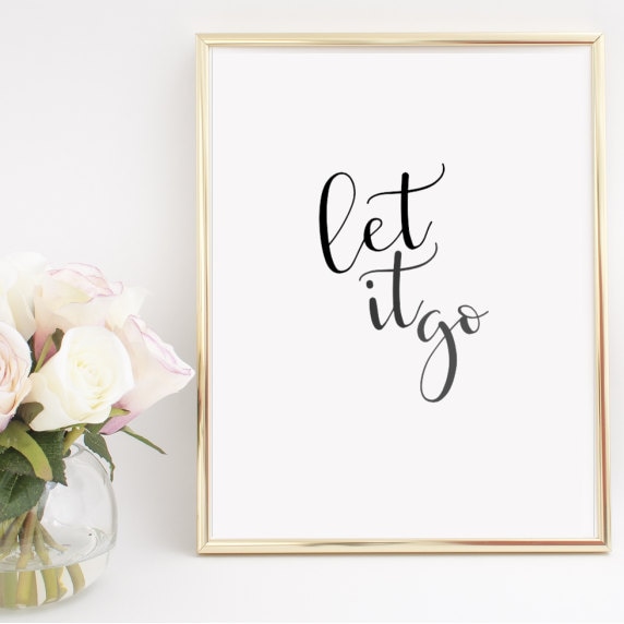 Let It Go Frozen Ombre Black to Gray Home Decor Printable Wall Art ...