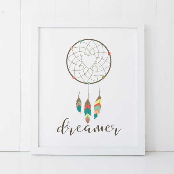 Dream Catcher Dreamer Printable Wall Art INSTANT DOWNLOAD DIY | Etsy