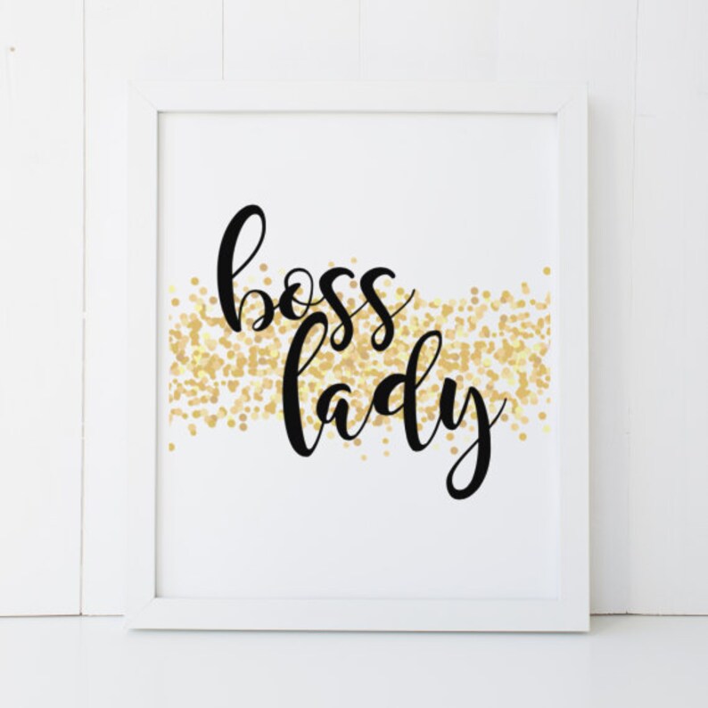 Boss Lady Shine Gold Glitter Sparkles Lyrics Printable Wall Art INSTANT ...