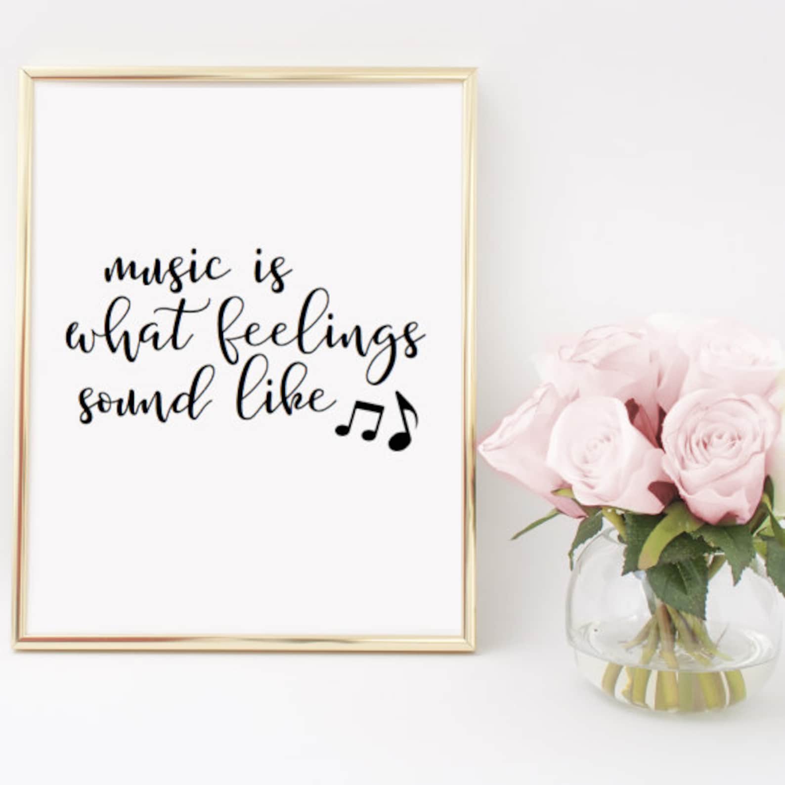Music is What Feelings Sound Like Home Decor Printable Wall Art INSTANT ...
