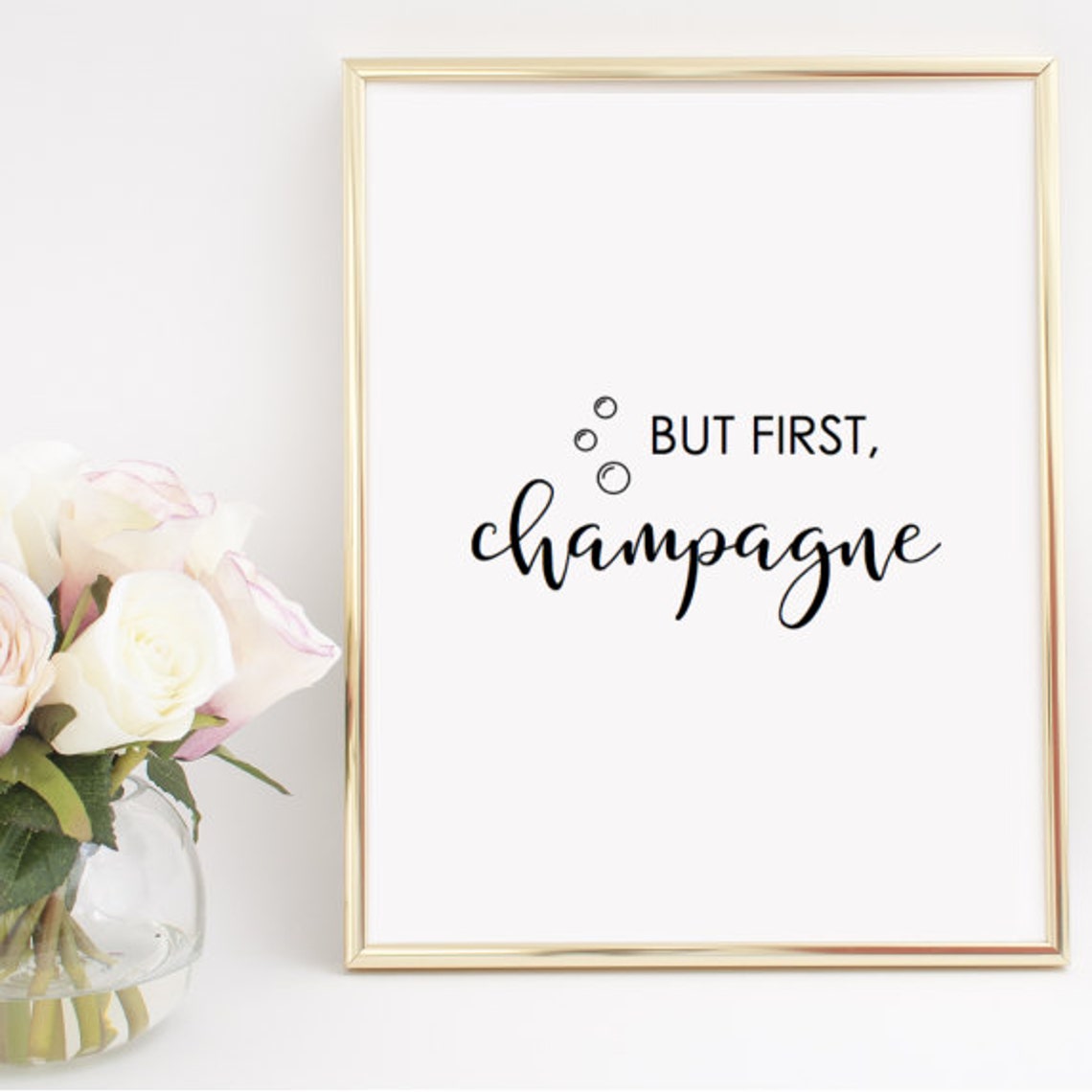 But First Champagne Home Decor Printable Wall Art INSTANT DOWNLOAD DIY ...