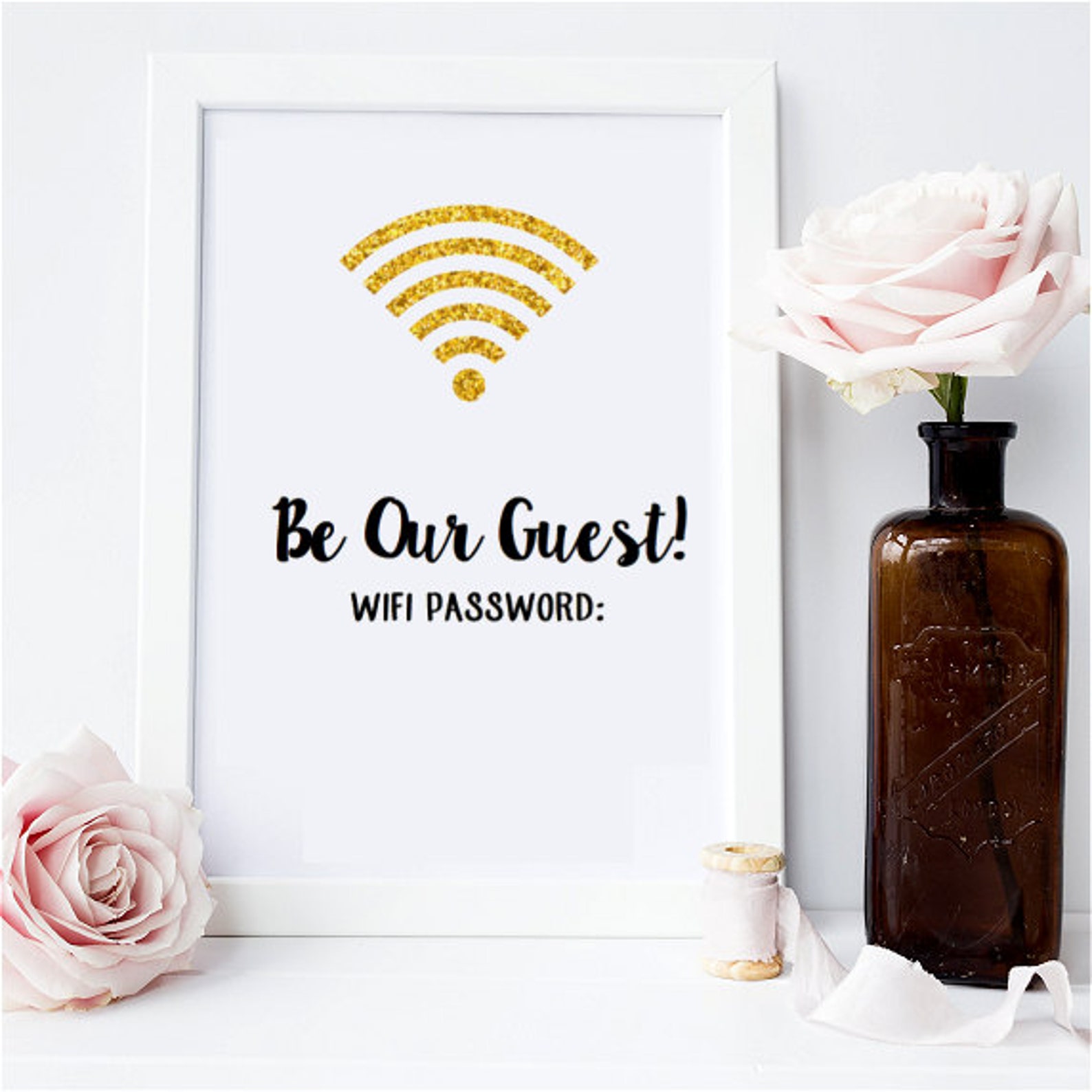 Customizable Be Our Guest Internet Wifi Password Sign Use Dry Erase ...