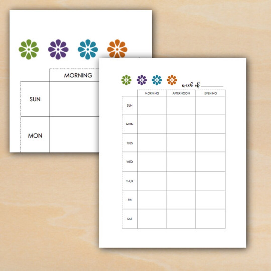 Weekly Log Flowers Tracking Sheet Bullet Journal Planner Agenda ...