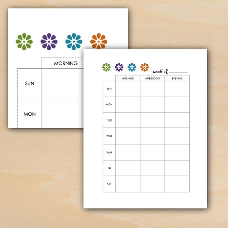 Weekly Log Flowers Tracking Sheet Bullet Journal Planner Agenda ...