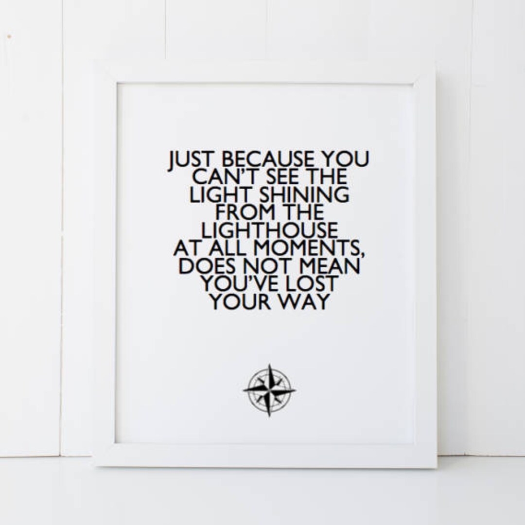 Lighthouse Motivational Quote Home Decor Printable Wall Art INSTANT ...