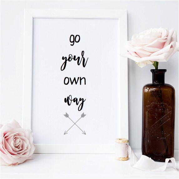 Go Your Own Way Home Decor Printable Wall Art With Arrows Fleetwood Mac ...