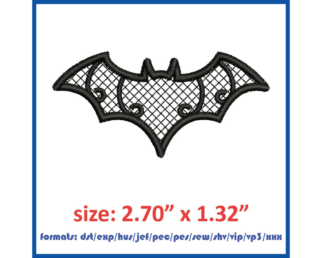 FSL Bat. Machine Embroidery Desin. Free Standing Lace Embroidery. - Etsy
