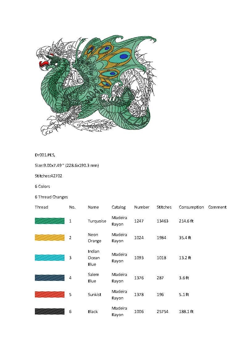 Machine embroidery designs Dragon. 8 sizes and 11 formats | Etsy