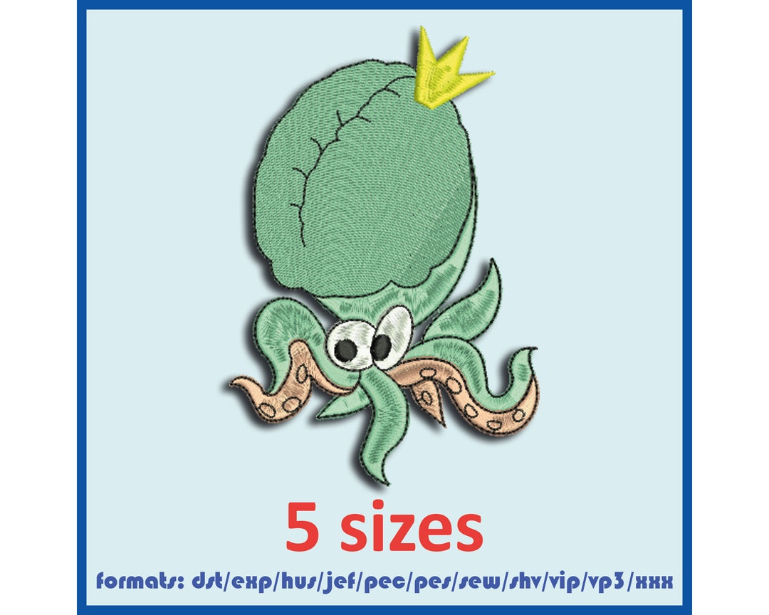 Octopus Machine Embroidery Design. 5 Sizes and 11 Formats. - Etsy