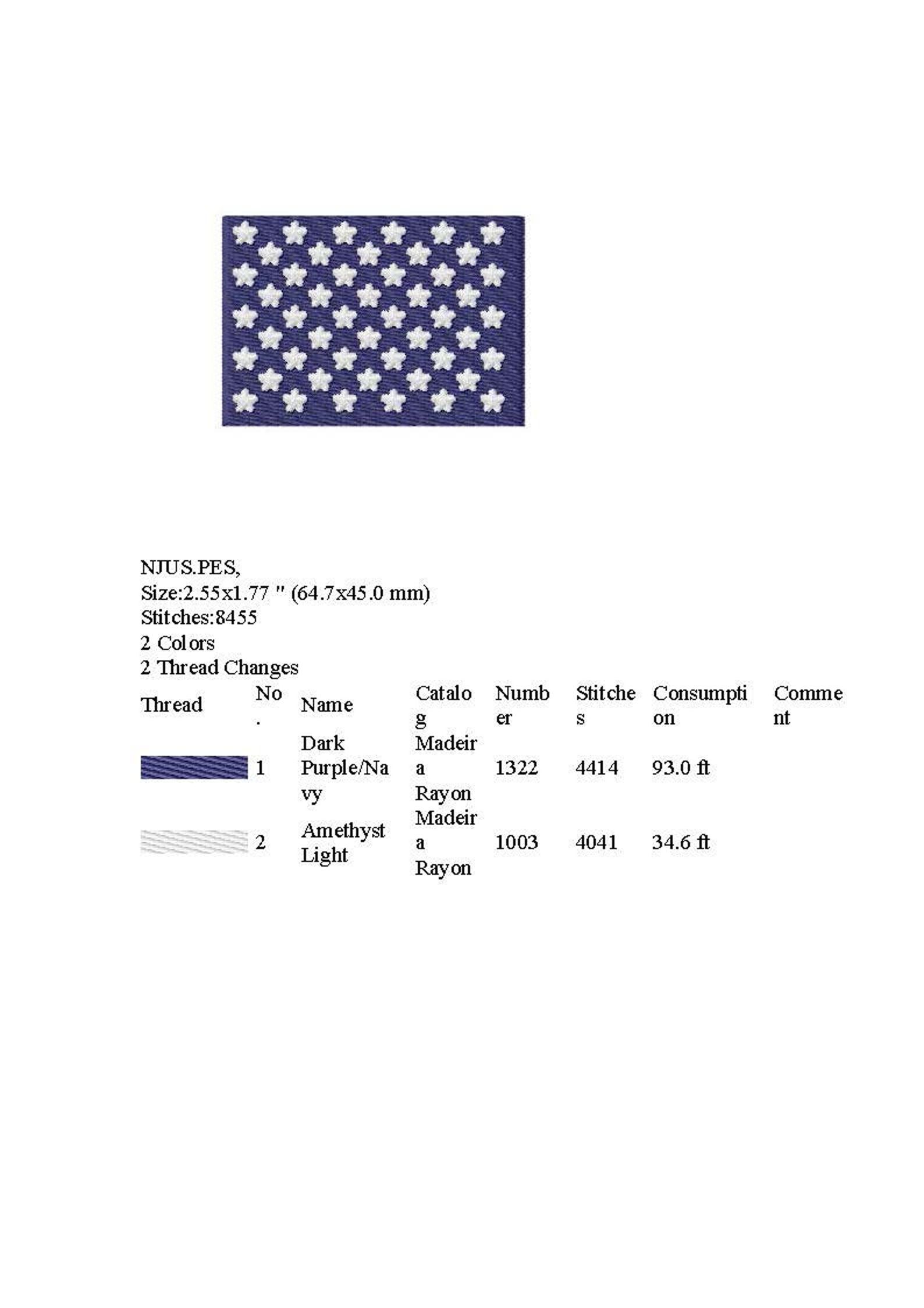 United States Naval Jack Flag Embroidery Machines Design. - Etsy