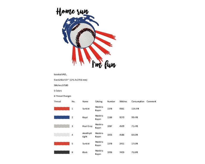 American Baseball. Home Run. Machine Embroidery Design Instant - Etsy