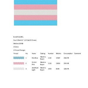 Machine Embroidery Designs Trans Flag LGBT. Instant Download Digital ...
