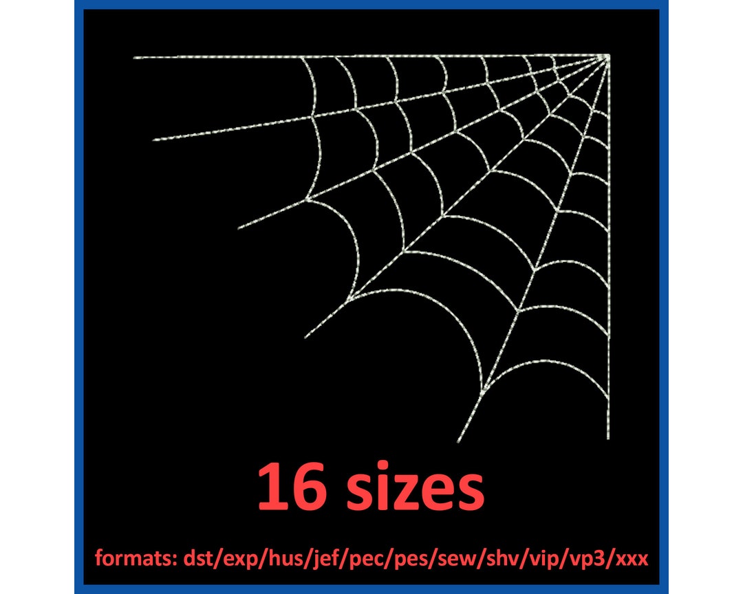 Machine Embroidery Design Spiderweb. Halloween. 16 Sizes and 11 Formats ...