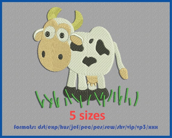 Machine Embroidery Design Cow. Cute Little Cow. 5 Sizes and - Etsy