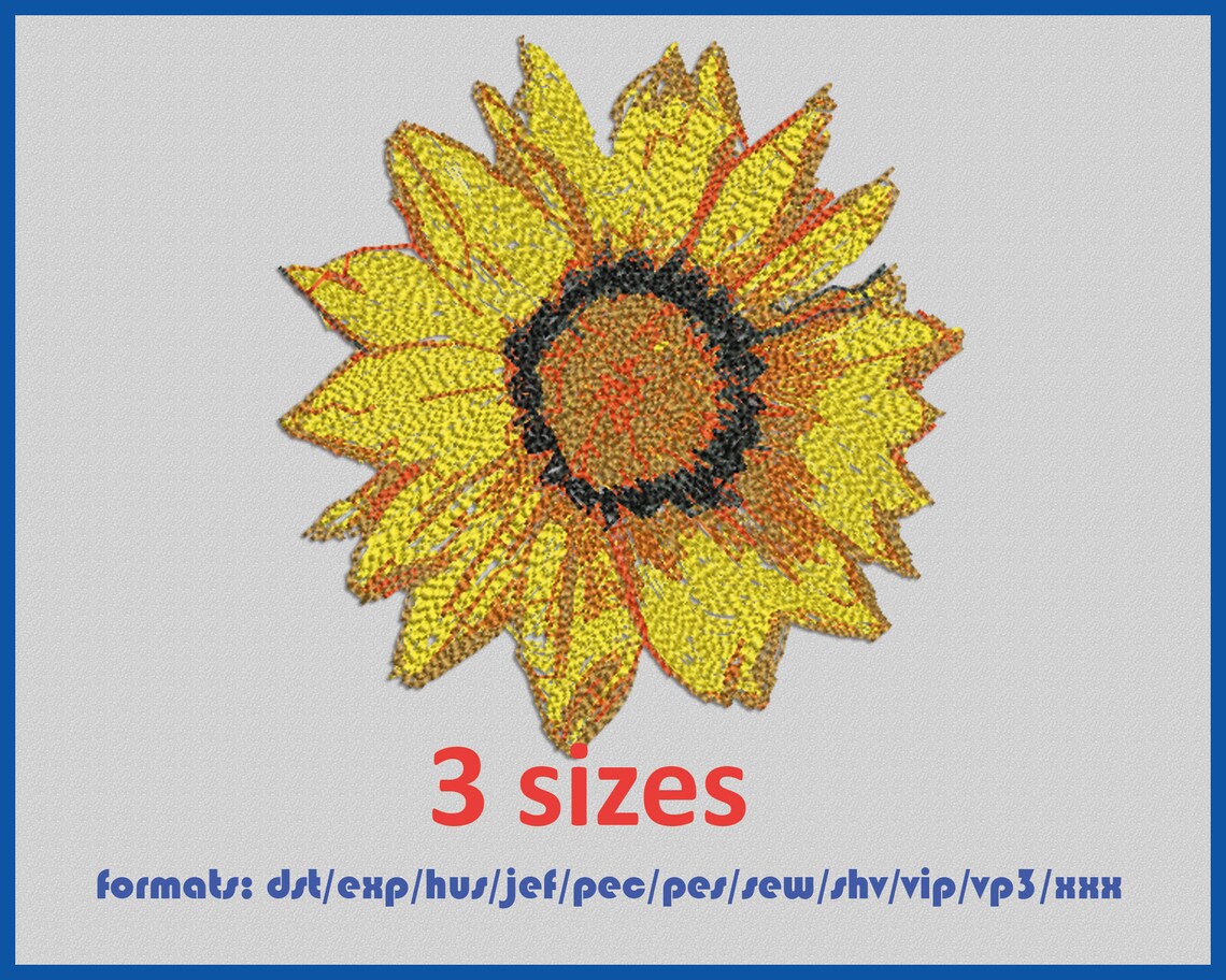 Sunflower. Machine Embroidery Design. Instant Download Digital - Etsy