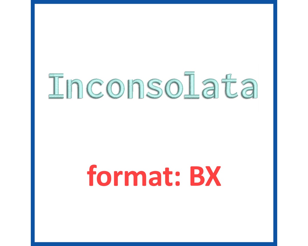 Inconsolata Monospaced Font Embroidery Design Format BX - Etsy