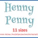 Machine Embroidery Fonts Henny Penny. 11 Sizes. 11 Formats. - Etsy