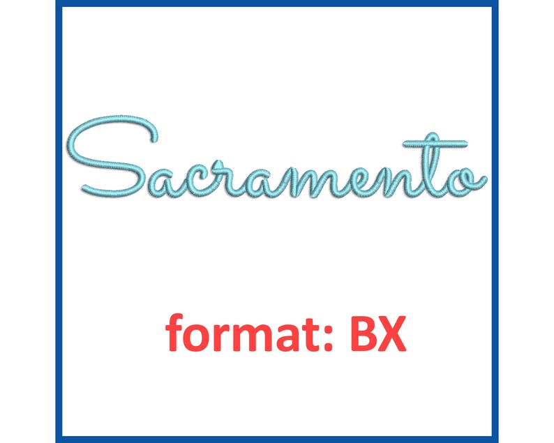 Sacramento Embroidery Font Format BX - Etsy