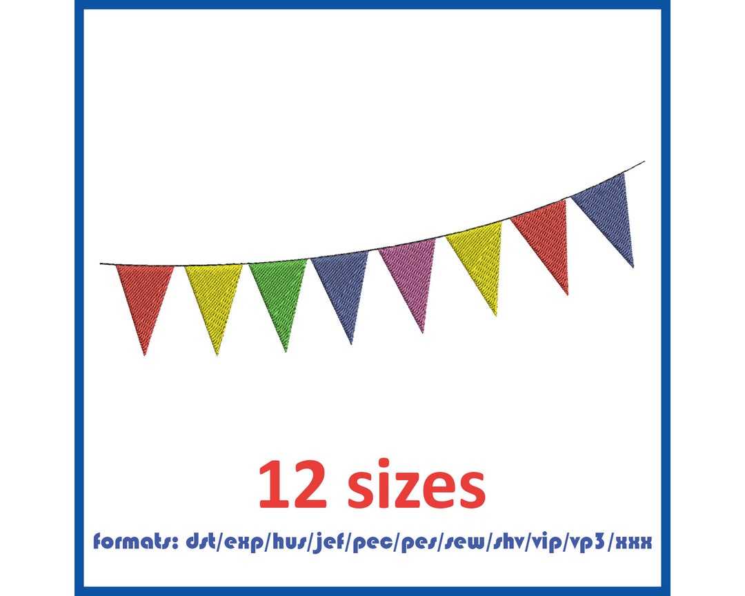 12 Sizes Bunting Flags Machine Embroidery Сelebration Solemn Event ...