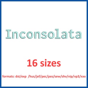 Inconsolata Monospaced Font Embroidery Design 0.25, 0.5, 0.75, 1, 1.5 ...