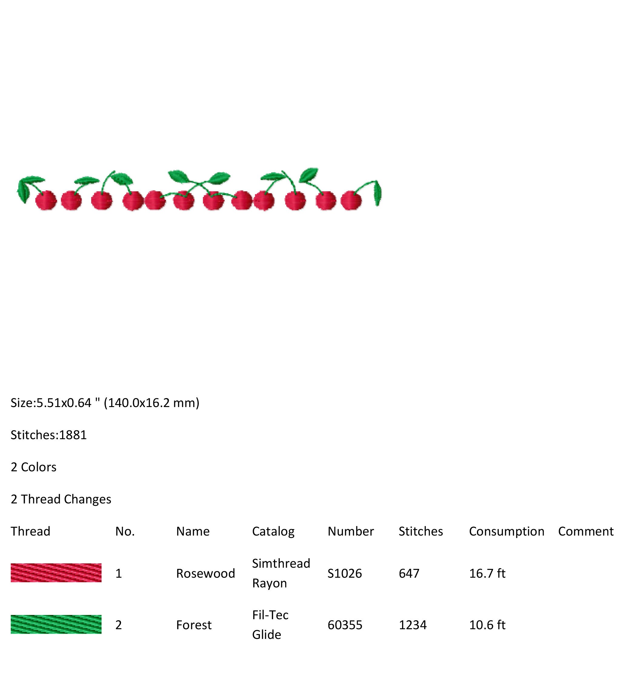 Cherry Border Garden Machine Embroidery Design. Cherries Row. | Etsy