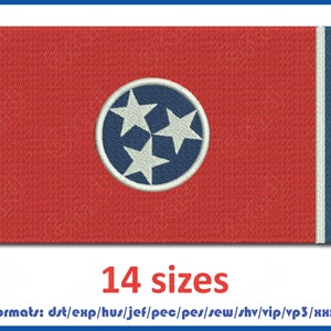 Tennessee Flag Embroidery Machines Design Instant Download - Etsy