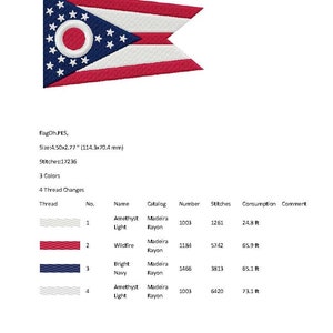 Ohio Flag Embroidery Machines Design Instant Download Digital Files 13 ...