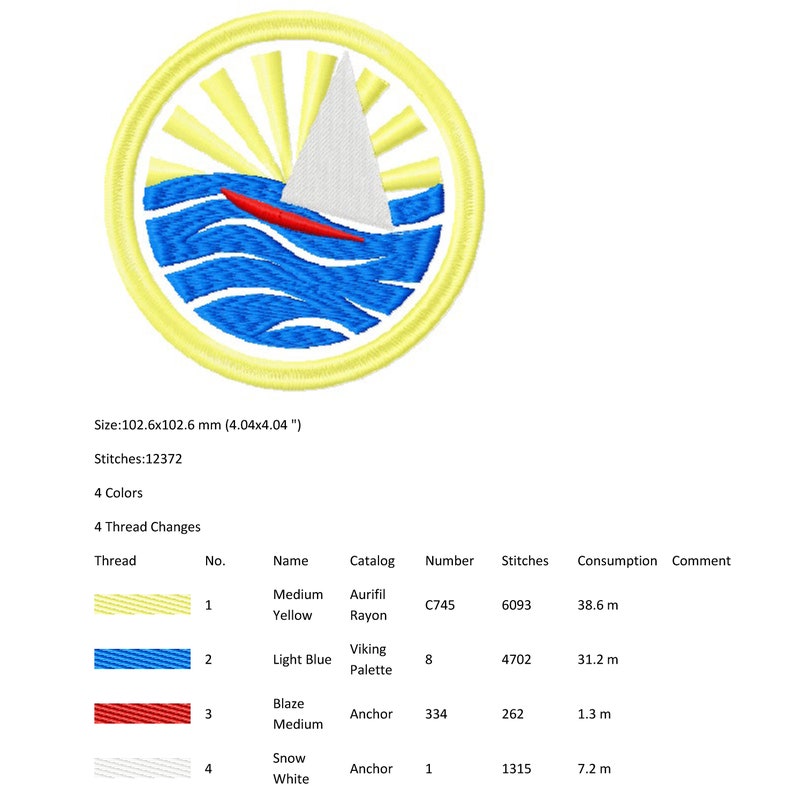 7 Sizes Sun & Sea Windserfing Sunset Machine Embroidery - Etsy
