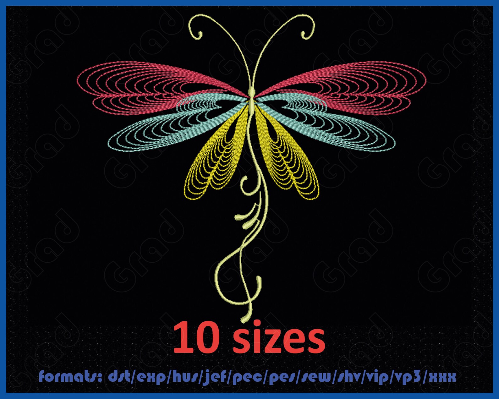 Lace Dragonfly Small Stitch Machine Embroidery Design. | Etsy