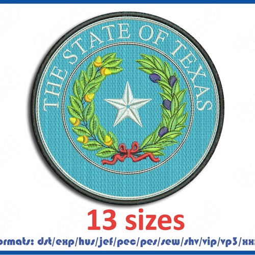 Texas Flag Star Embroidery Design Instant Download - Etsy