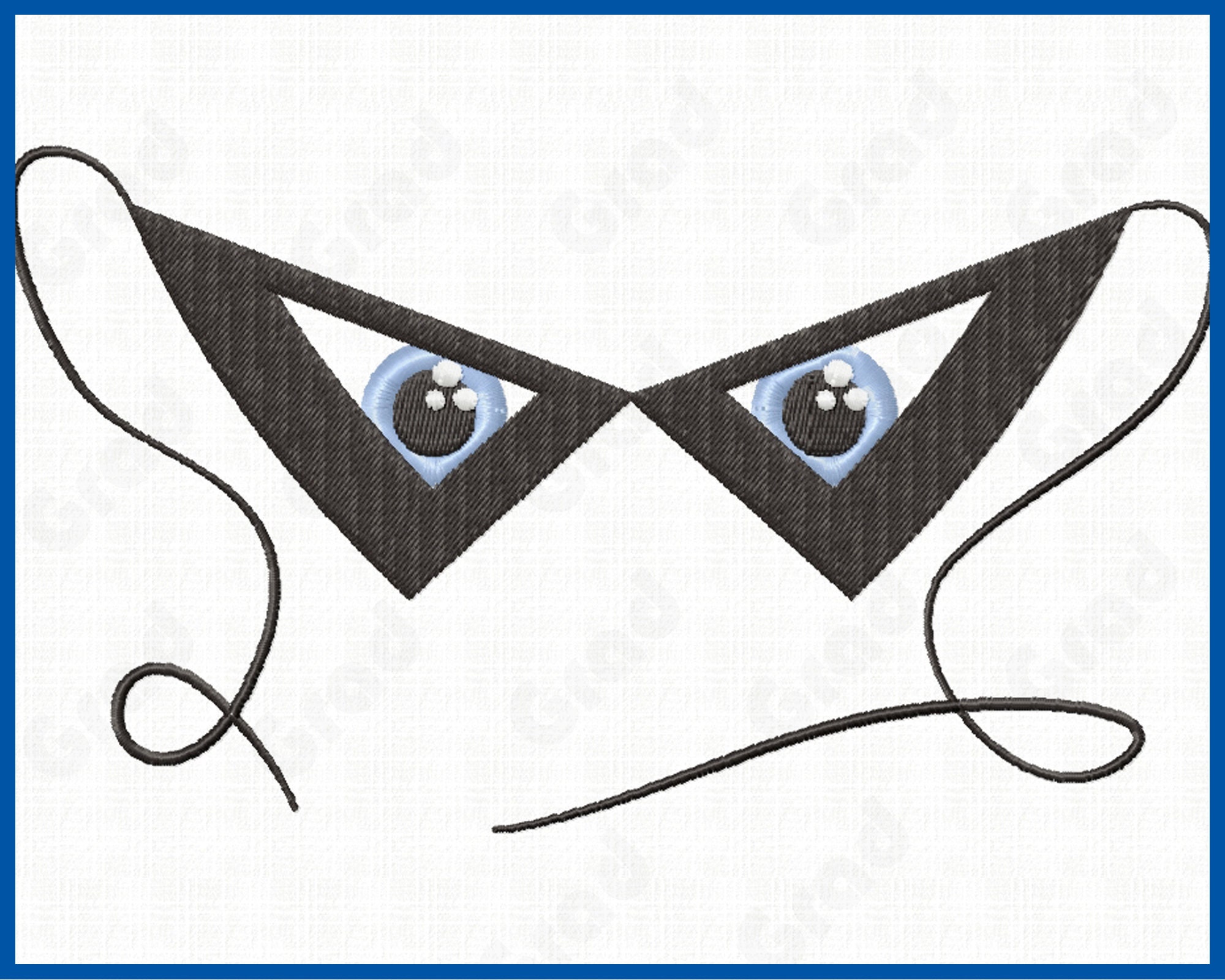 5 sizes Bandit Evil Mask Blue Yeys Machine Embroidery | Etsy