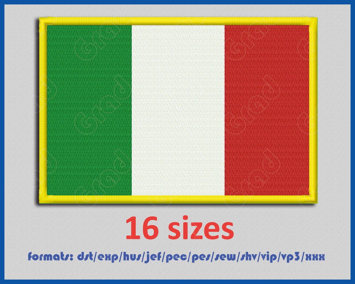 Italian Flag Embroidery Machines Design Instant Download | Etsy