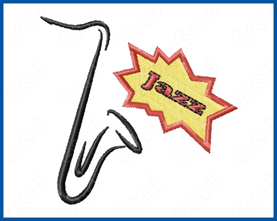 Saxophone Machine Embroidery Design Musical Instrument Jazz | Etsy