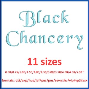 Machine Embroidery Fonts Black Chancery - Etsy