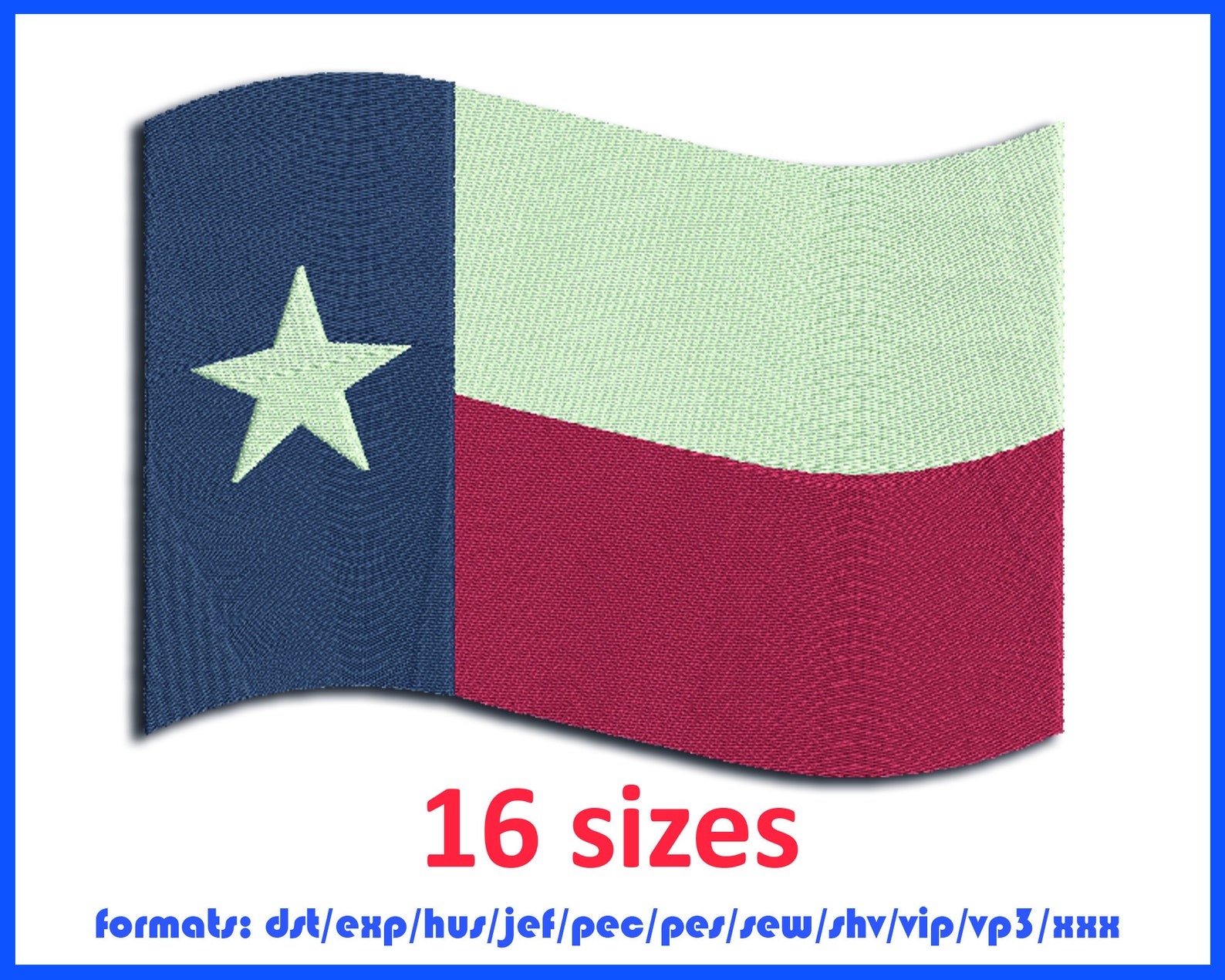Texas Flag Embroidery Machines Design Instant Download Digital - Etsy